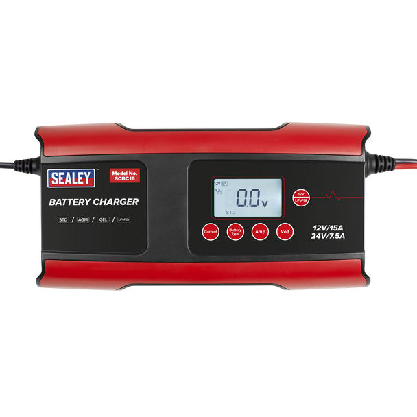 12/24V Compact Smart Battery Charger and Maintainer 15A | SCBC15 | Sealey