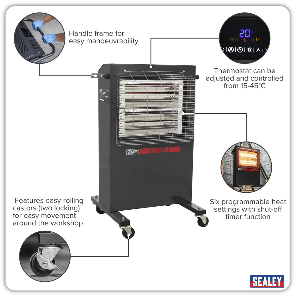 Infrared Cabinet Heater 1.4/2.8kW 230V | IR14 | Sealey