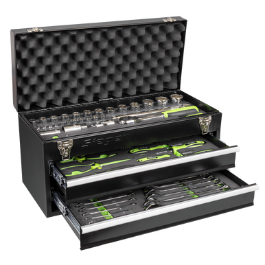 Siegen Tool Kit 90pc with 2 Drawer Portable Tool Chest | S01055 | Sealey