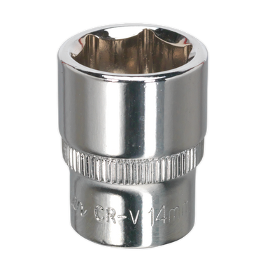 14mm 1/4"Sq Drive Polished WallDrive® Socket | SP1414 | Sealey