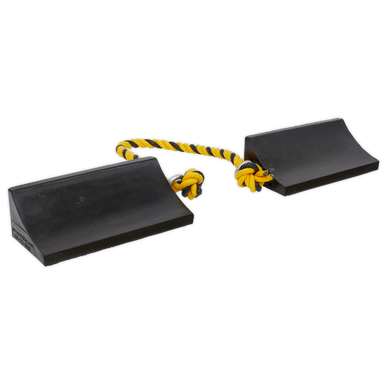 Heavy-Duty Rubber Wheel Chocks - Pair | WC16 | Sealey
