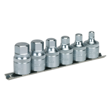 6pc 1/2"Sq Drive Stubby Hex Socket Bit Set | AK6561 | Sealey