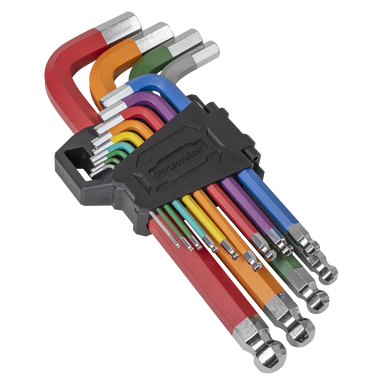Jumbo Ball-End Hex Key Set 13pc Colour-Coded Anti-Slip | AK7192 | Sealey