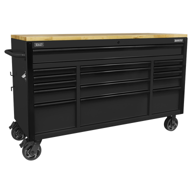 15 Drawer Mobile Trolley with Wooden Worktop 1549mm | AP6215BE | Sealey