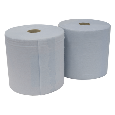 2-Ply Blue Wiper Roll 400m x 260mm - Pack of 2 | BLU400 | Sealey