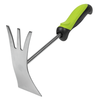 Hand Garden Double Hoe with Soft Grip Handle & Stainless Steel Tines ...