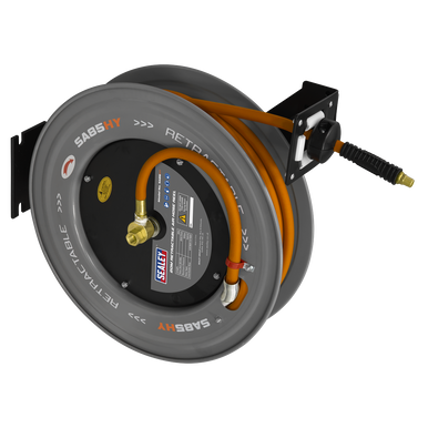 20m Retractable Hi-Vis Hybrid Air Hose with Steel Reel | SA85HY | Sealey