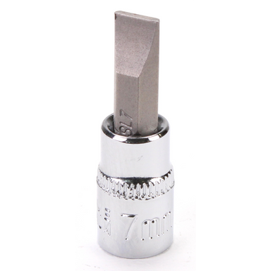 1/4"Dr Slotted Socket Bit 7mm (Mirror Finish) [S0928.V2-15] - SEALEY