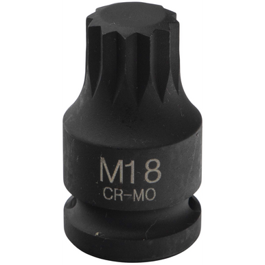Impact Spline Socket 1/2"Dr M18 (43mmL) [SX052-V2-03] - SEALEY