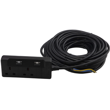 Cable w/ Twin Plug Socket 15m [CRM15-V6-S] - SEALEY