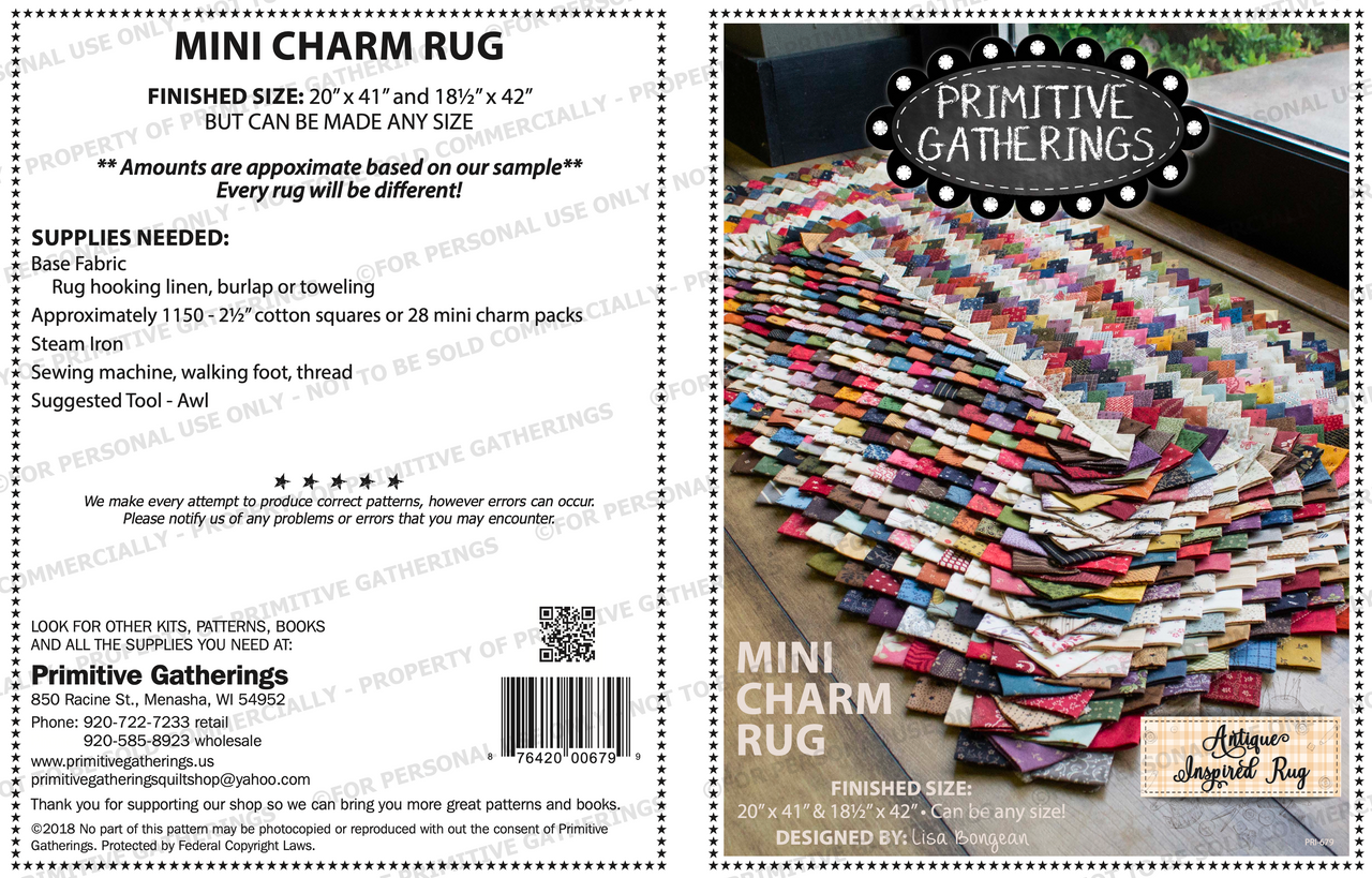 Mini Charm Rug PRI-679 - Primitive Gatherings Quilt Shop