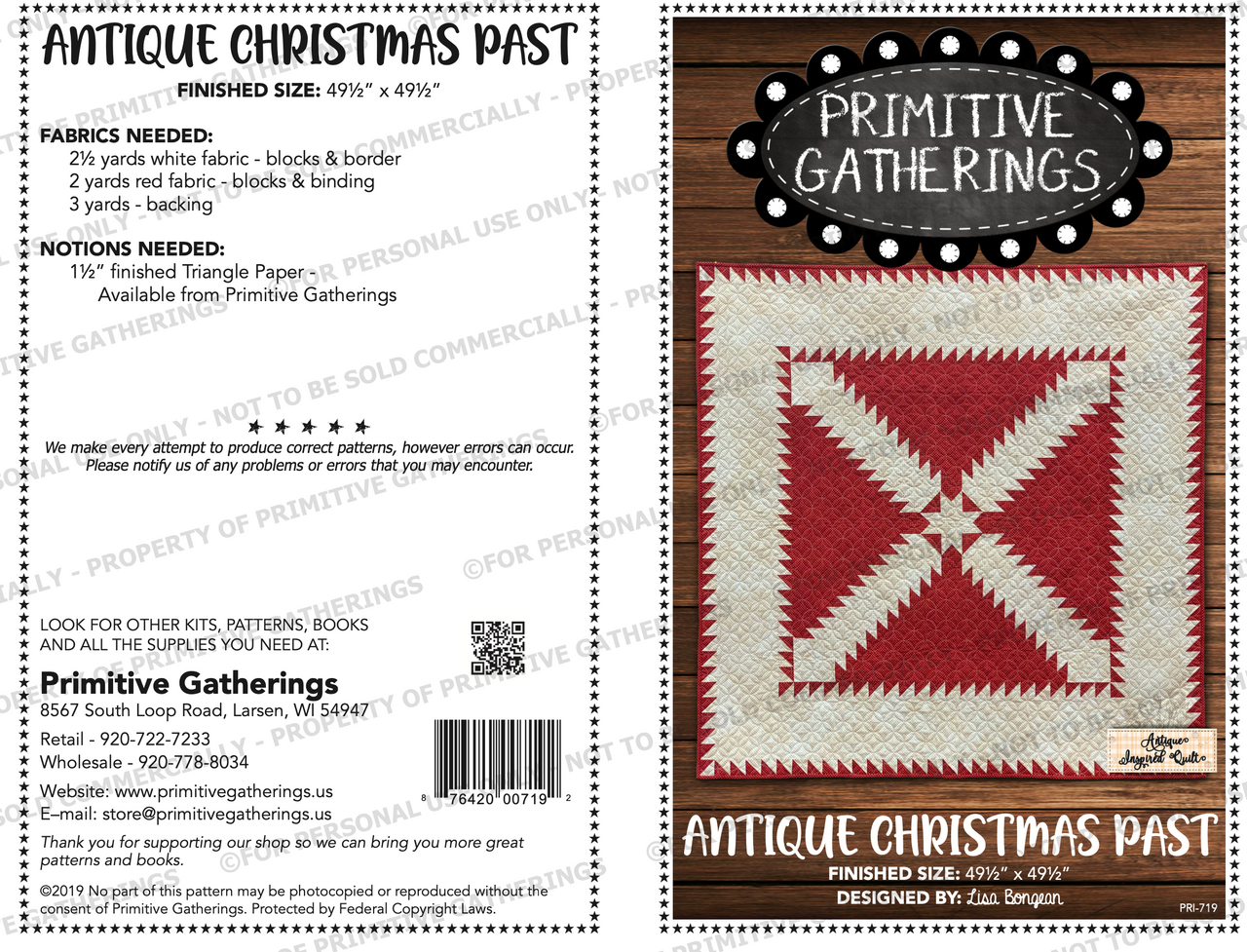 Antique Christmas Past DOWNLOAD - Primitive Gatherings Quilt Shop