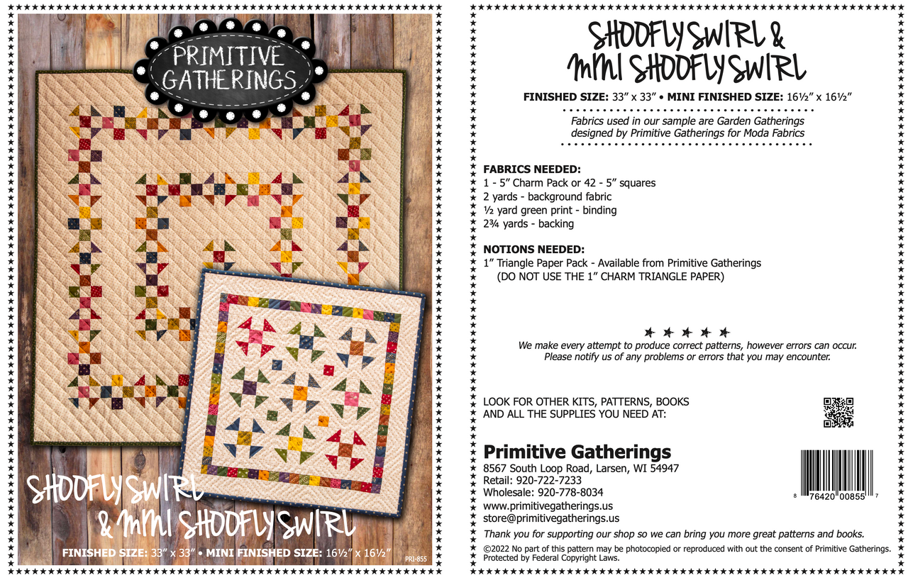 Shoofly Swirl & Mini DOWNLOAD - Primitive Gatherings Quilt Shop