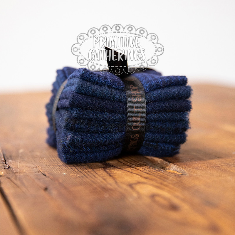 Navy Wool Texture Bundle - Primitive Gatherings Quilt Shop