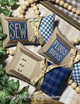 Sewing Spool Trio Cross Stitch - Primitive Gatherings Quilt Shop