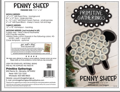 Penny Sheep PRI-740 Pattern Only W - Primitive Gatherings Wholesale Store