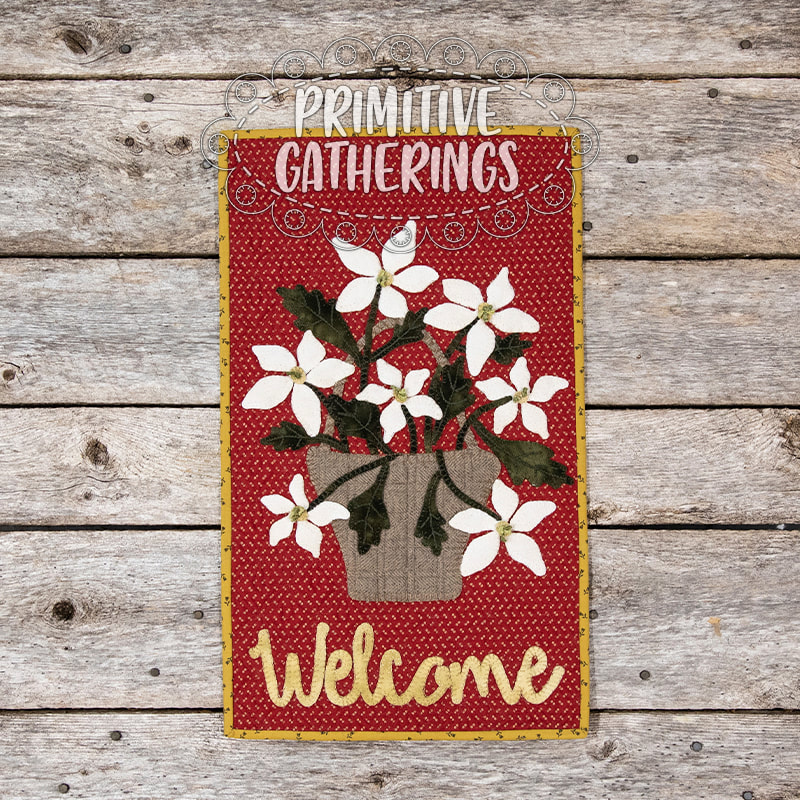 Winter Welcome Banner PRI-672 - Primitive Gatherings Quilt Shop