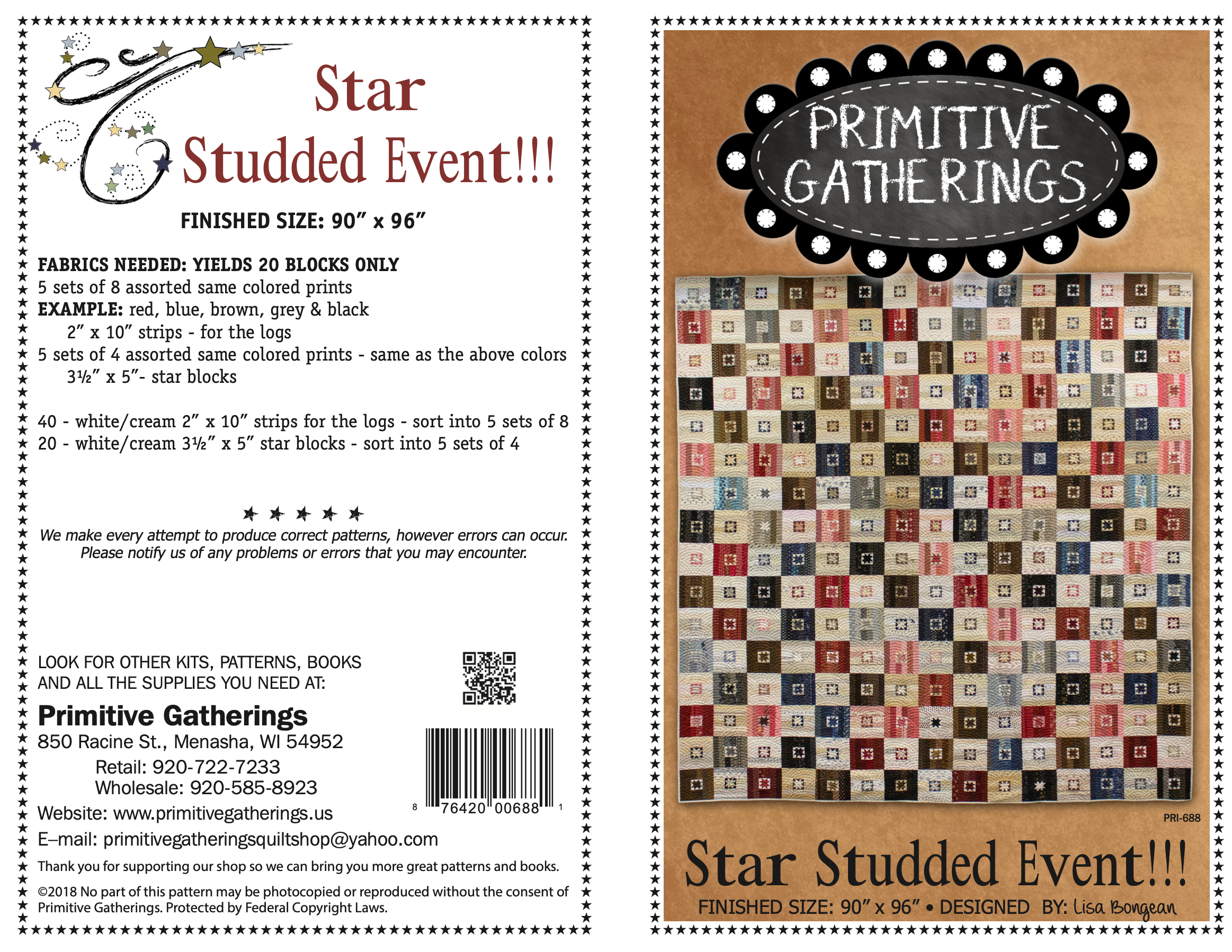 Star Studded Event PRI-688 - Primitive Gatherings Quilt Shop