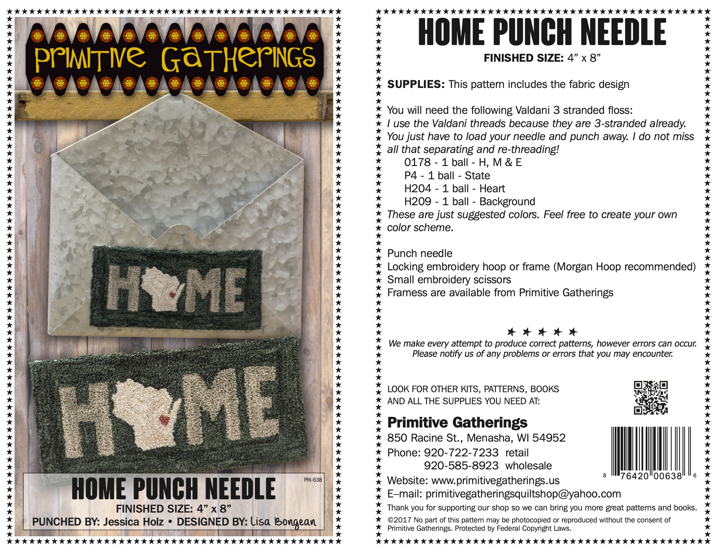 Home Punch Needle PRI-638 - Primitive Gatherings Quilt Shop