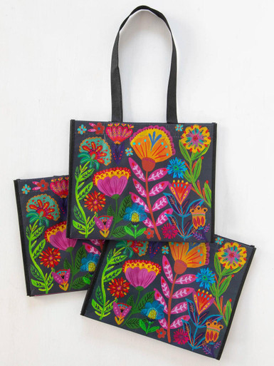 Large Happy Bag, Set of 3 by Natural Life - Primitive Gatherings Quilt Shop
