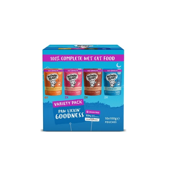 Meowing Heads Variety Pack 10 x 100g - Pedigree Wholesale Ltd