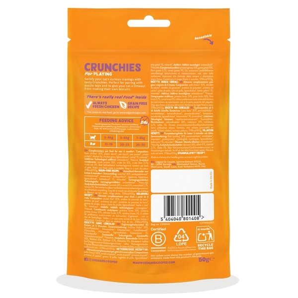 Edgard & Cooper Cat Crunchies Chicken Flavour 50g - Pedigree Wholesale Ltd
