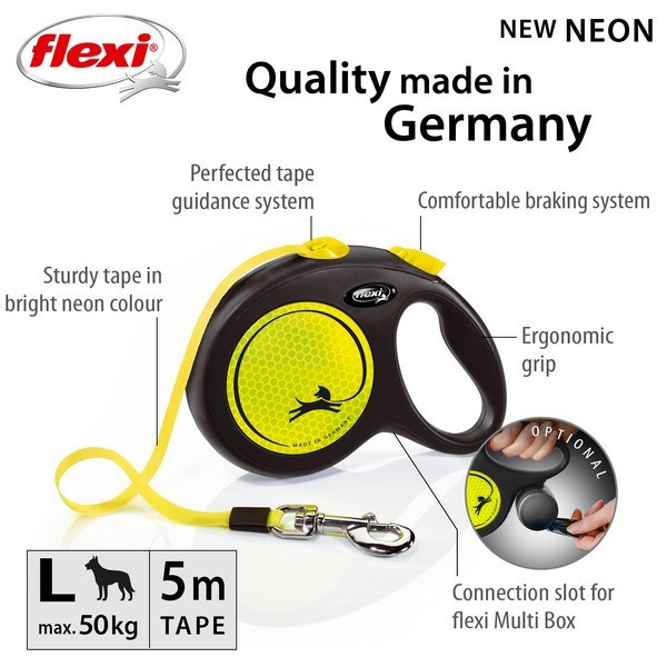 Flexi Neon Reflective Large Black & Neon Tape 5m - Pedigree Wholesale Ltd