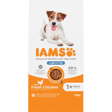 Iams Light in fat Dog food Fresh Chicken 12kg - Pedigree Wholesale Ltd