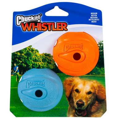 Chuckit! The Whistler Ball 2 Pack Medium 6.5cm - Pedigree Wholesale Ltd
