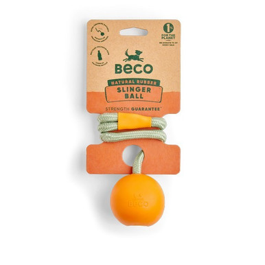 Beco Natural Rubber Slinger Toy for Fetch Orange - Pedigree Wholesale Ltd