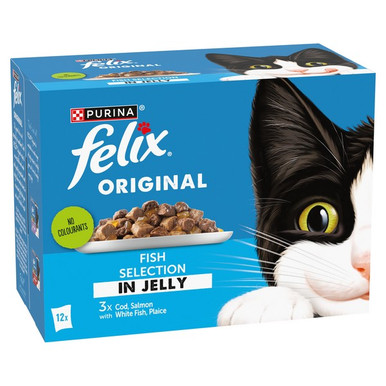 Felix Original Fish Selection in Jelly Wet Cat Food 12x85g - Pedigree ...