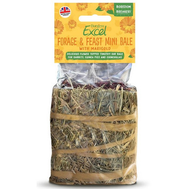 Burgess Excel Forage & Feast Hay Bale with Marigold 100g - Pedigree Wholesale Ltd
