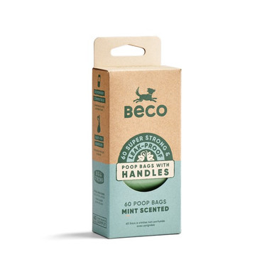 Beco Poop Bags Mint Scented with Handles 60 Pack - Pedigree Wholesale Ltd