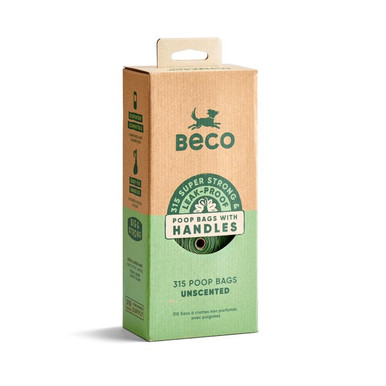 Beco Unscented Recyled Poop Bags with Handles x315 Pack - Pedigree ...