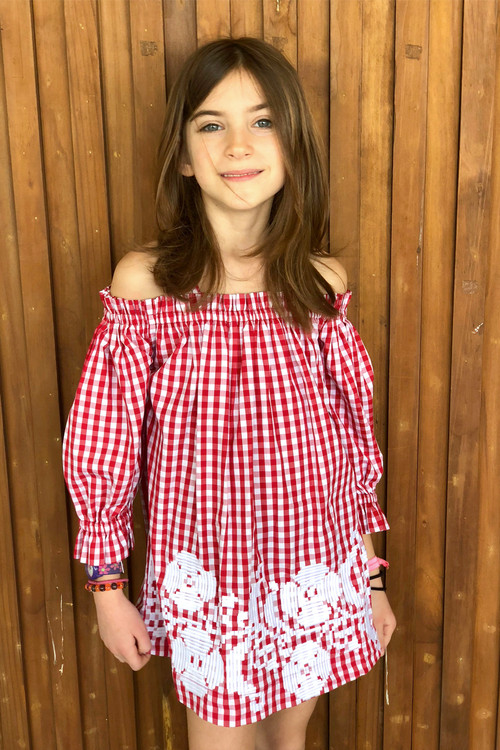 Girls Toddler & Kids Bandana Red Kara Dress | Sophie Catalou