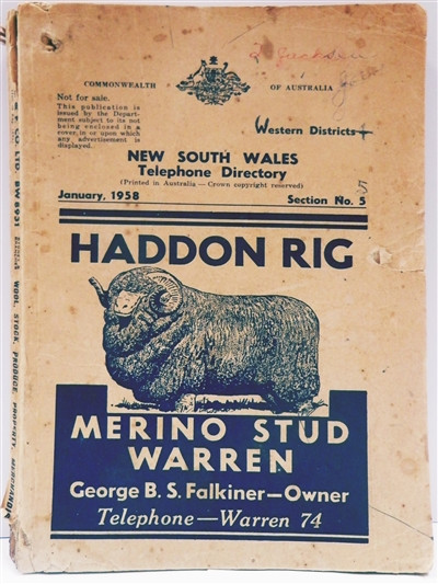 NSW Telephone Directory 1958: Section 5, Western Districts - EBOOK