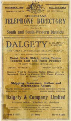 Queensland Telephone Directory 1936