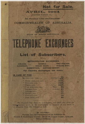 South Australian Telephone Directory 1914