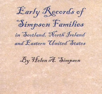 Early Records of Simpson Families in Scotland, North Ireland and ...