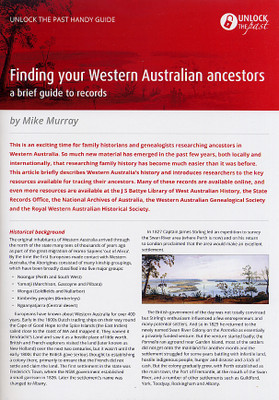 Handy Guide: Finding Your Western Australian Ancestors: A Brief Guide ...