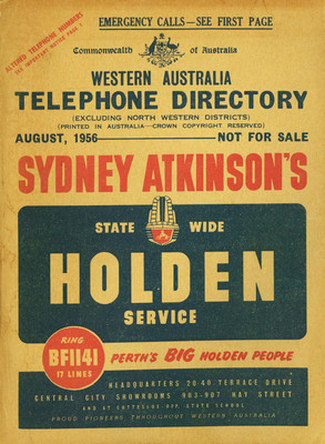 Western Australia Telephone Directory 1956