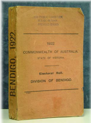 Victoria Commonwealth Electoral Roll 1939 Bendigo