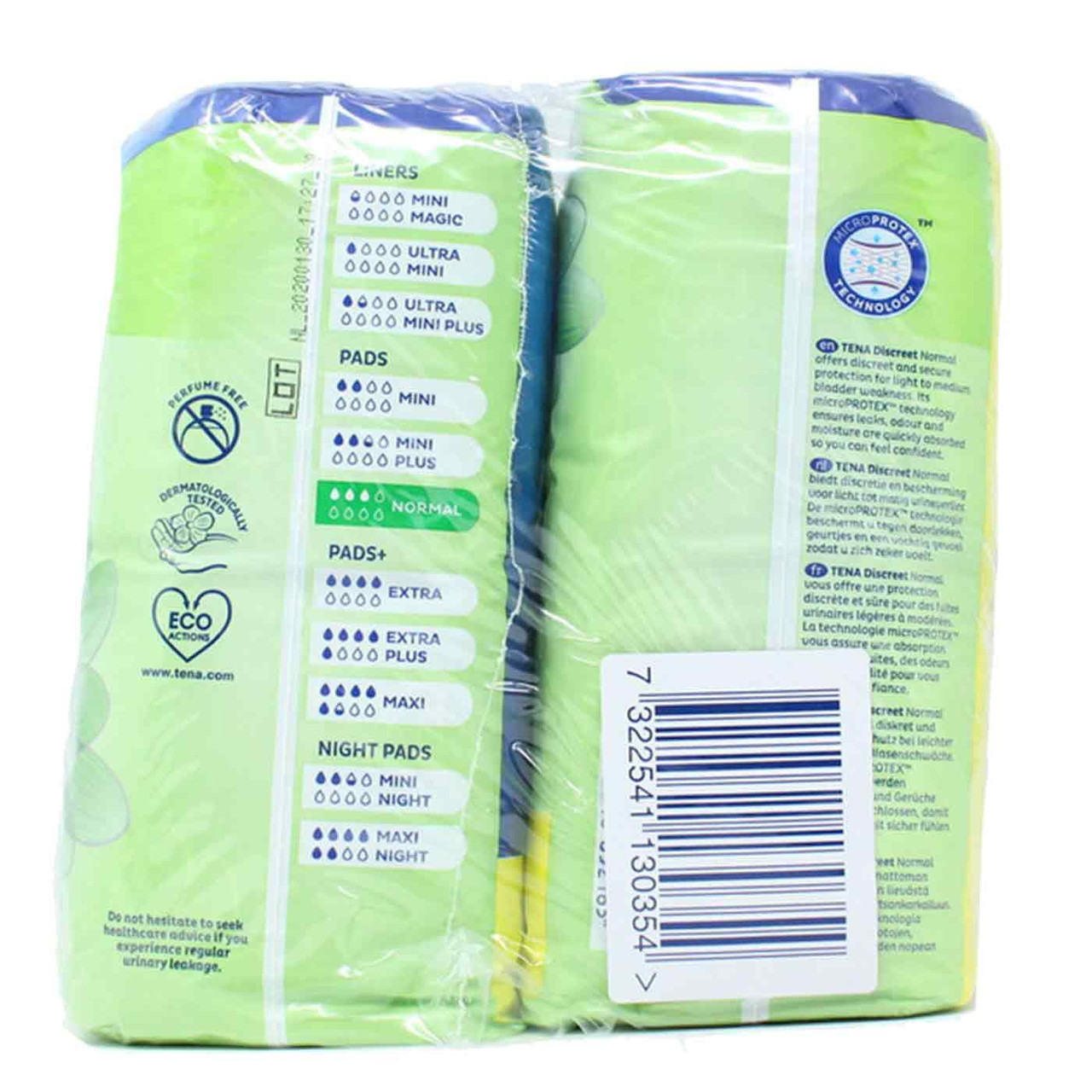 Tena Lady Discreet Normal Duo Set Breathable Triple Protect Secure Pack ...