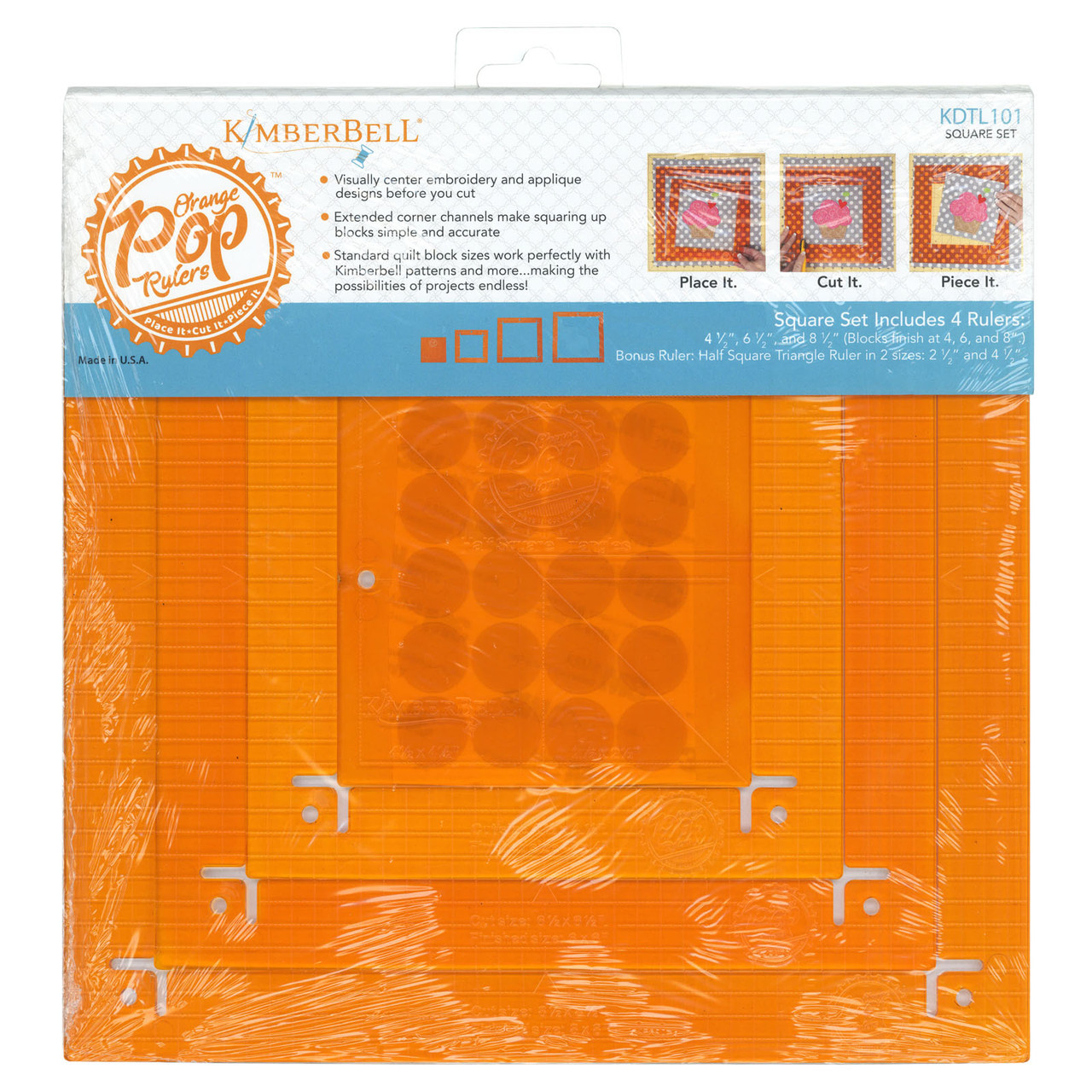 RULER SET ORANGE POP SQUARE 4ct - EE Schenck Company