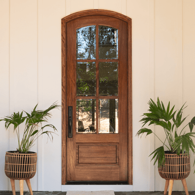 Miranda 6-Lite Arch Wood Single Door | Grand Entry Doors