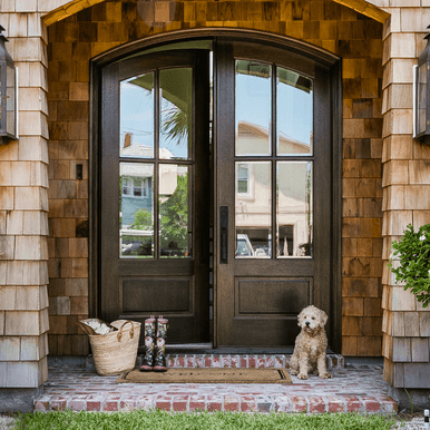 Miranda 4-Lite Arch Double Entry Door | Grand Entry Doors