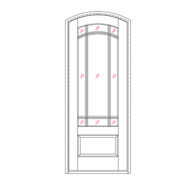 Miranda 9-Lite Arch Wood Single Door | Grand Entry Doors