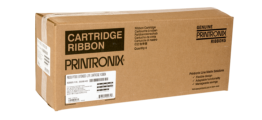 Printronix 255048-401 Extended Life Ribbon Cartridge , 4-Pack (P7000/P8000)