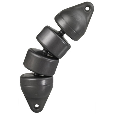 Plastimo 12 x 48cm Articulated Rib Fender With Rope Black - Fender Outlet