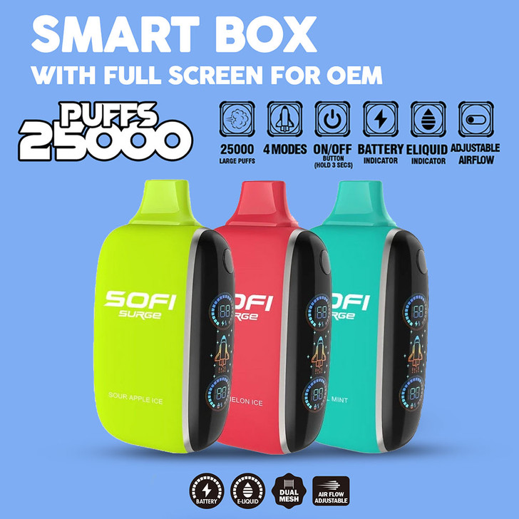 Premium Sofi Surge Zero Nicotine Disposable Vape (25000 Puffs)